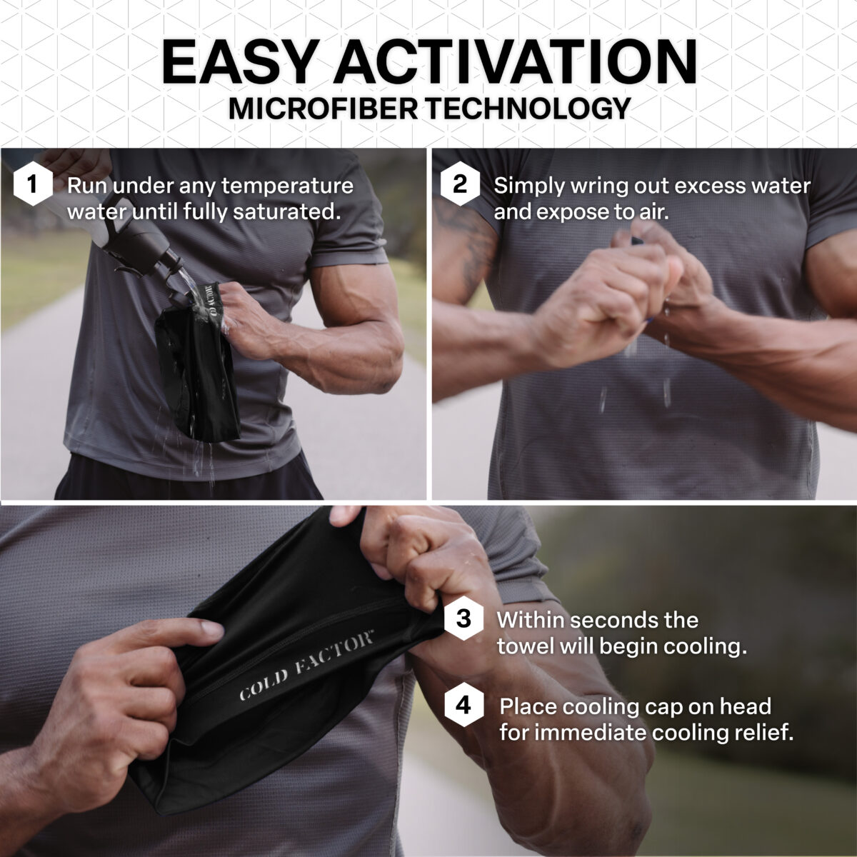 Instant Cooling Skullcap and Helmet Liner | 2-Pack - Cold Factor Cooling